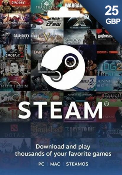 UK Steam 25 Pound Gift Card | Code straight to your email